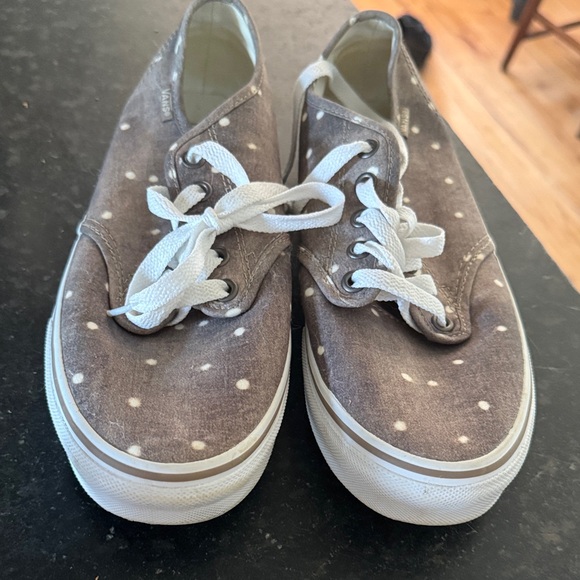 Vans | Shoes | Vans Brown Polka Dot Sneakers With White Accents | Poshmark